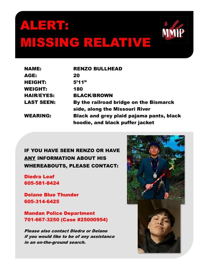 UPDATE: Search for missing 20-year-old Renzo Bullhead intensifies ...